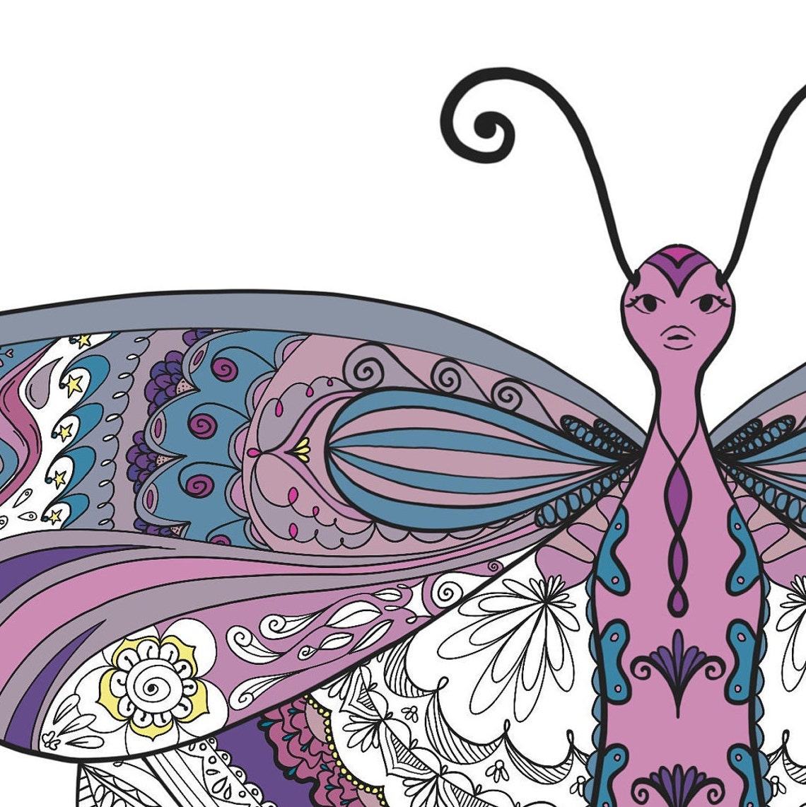Stunning Printable Adult Mindfulness Butterfly Colouring Page - Etsy