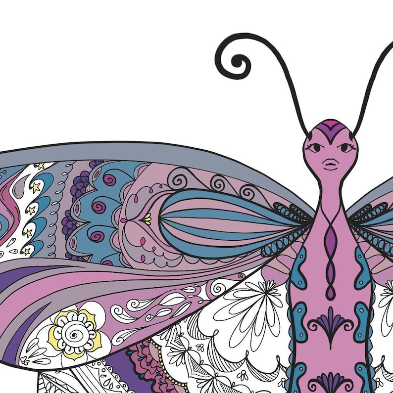 Stunning Printable Adult Mindfulness Butterfly Colouring Page - Etsy