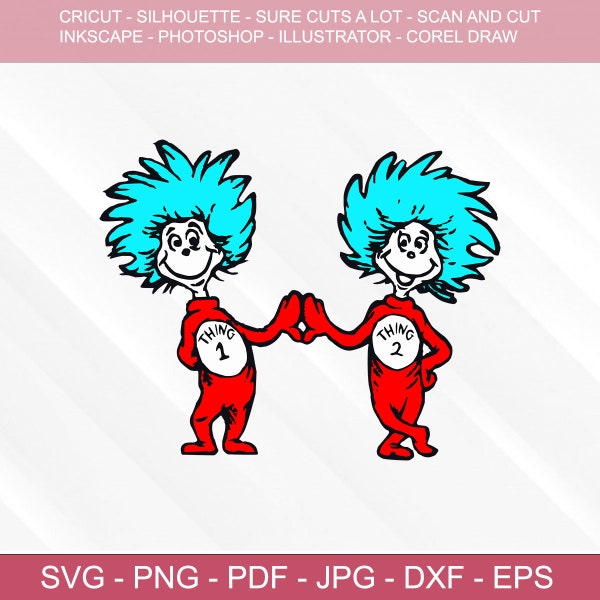 Dr. Seuss Thing One and Thing Two - Etsy