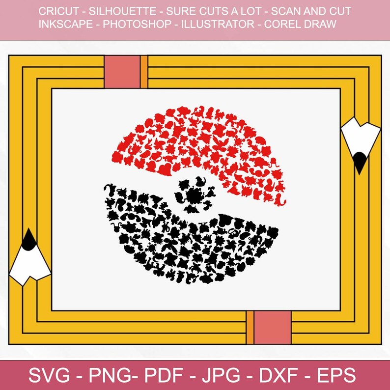 Pokemon Pokeball SVG Vector Cut File for Cricut Silhouette - Etsy UK