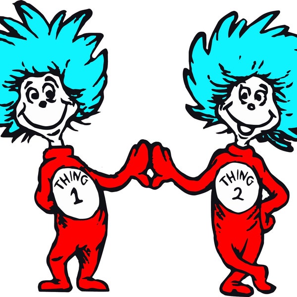 Dr. Seuss Thing One and Thing Two - Etsy