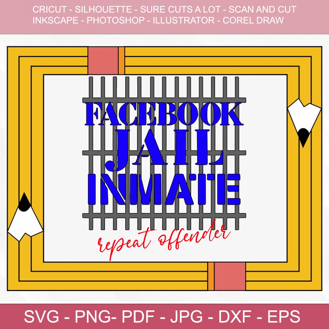 Facebook Jail Inmate Repeat Offender Svg Social Media Humor - Etsy