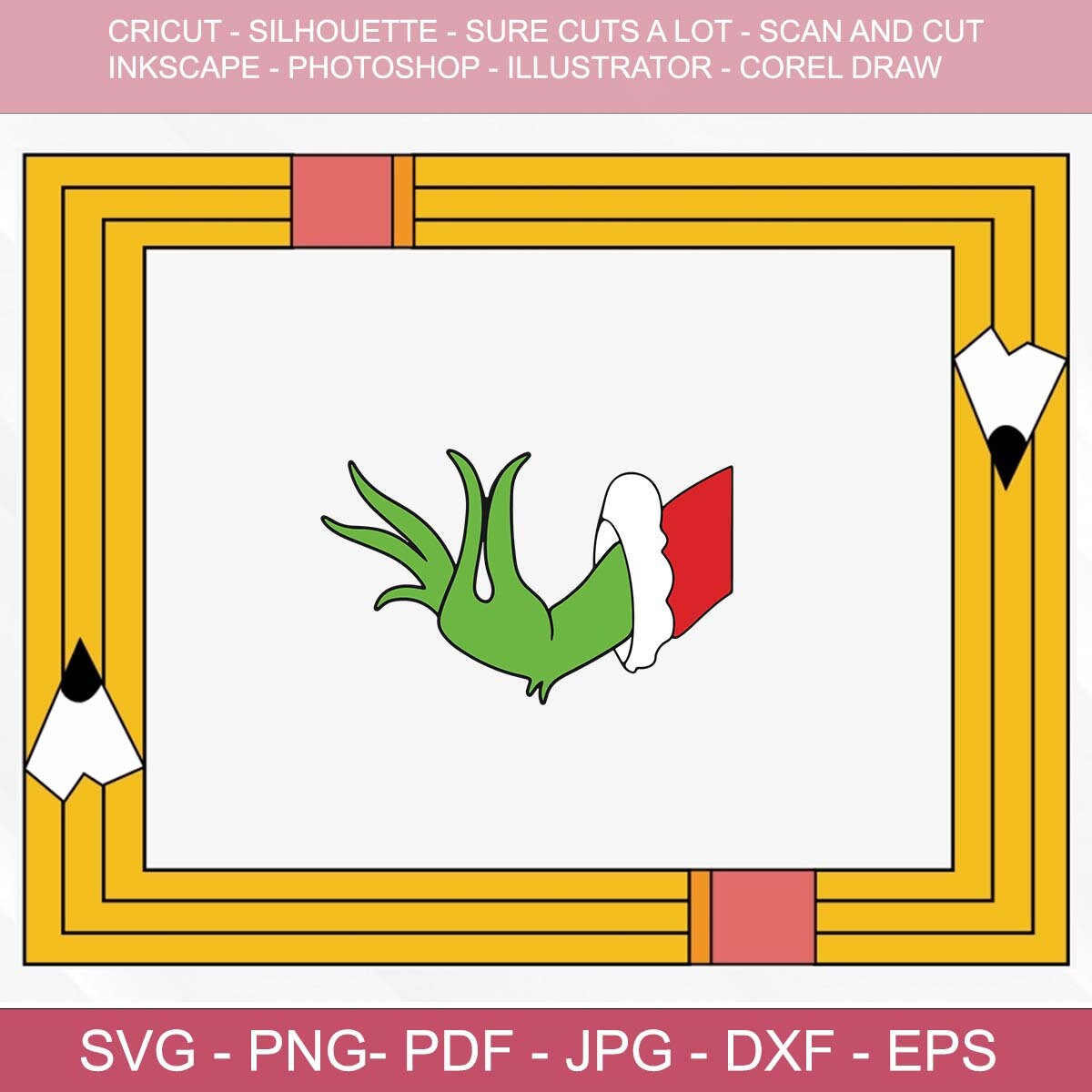 Hand Grinch SVG Vector Cut File for Cricut Silhouette Svg - Etsy