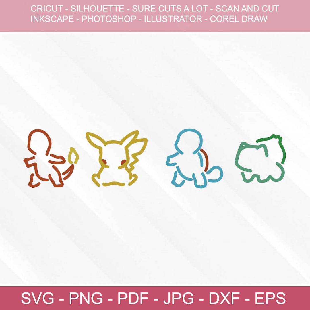 Pokemon Outline SVG Vector Cut File for Cricut Silhouette - Etsy
