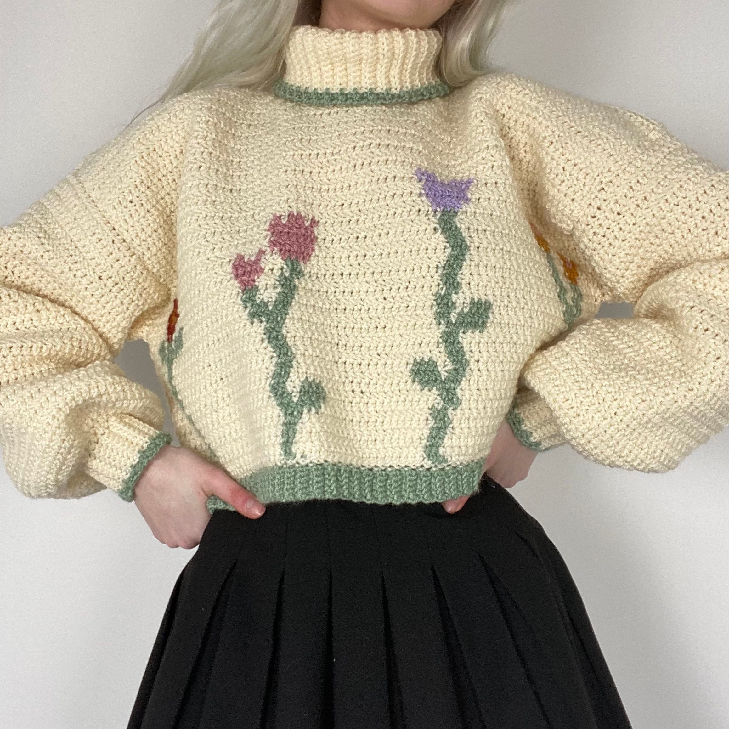 Crochet Sweater Pattern: Flower Meadow Jumper Crochet Pullover ...