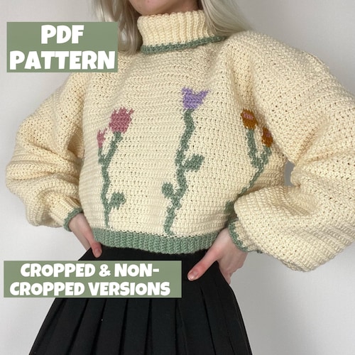 Crochet Sweater Pattern: Flower Meadow Jumper Crochet Pullover - Etsy