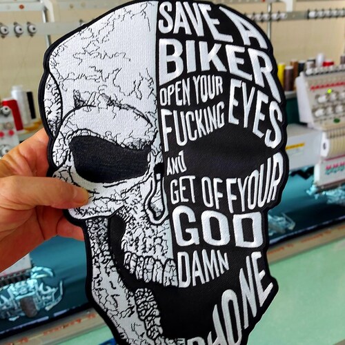 SAVE A BIKER Large Back Patch for Custom Biker Vest - Etsy