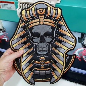 Pharaoh Skull Large Back Patch - Etsy