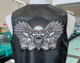 PYRAMID SKULL Skull Large Back Patch Iron-on Custom - Etsy