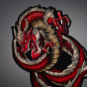 RED DRAGON Large Patch for Custom Vest - Etsy