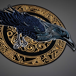 Celtic Crow Large Back Patch: Gothic Iron-on Applique - Etsy