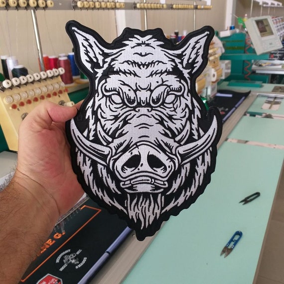 BOAR Large Back Patch for Custom Biker Vest - Etsy