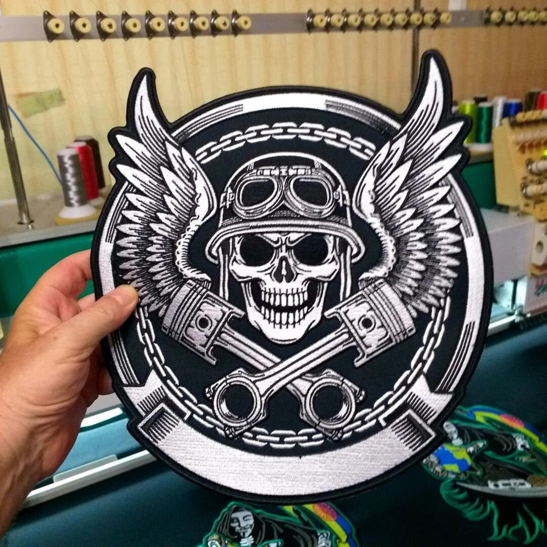 SKULL ANGEL Large Back Patch for Custom Biker Vest - Etsy