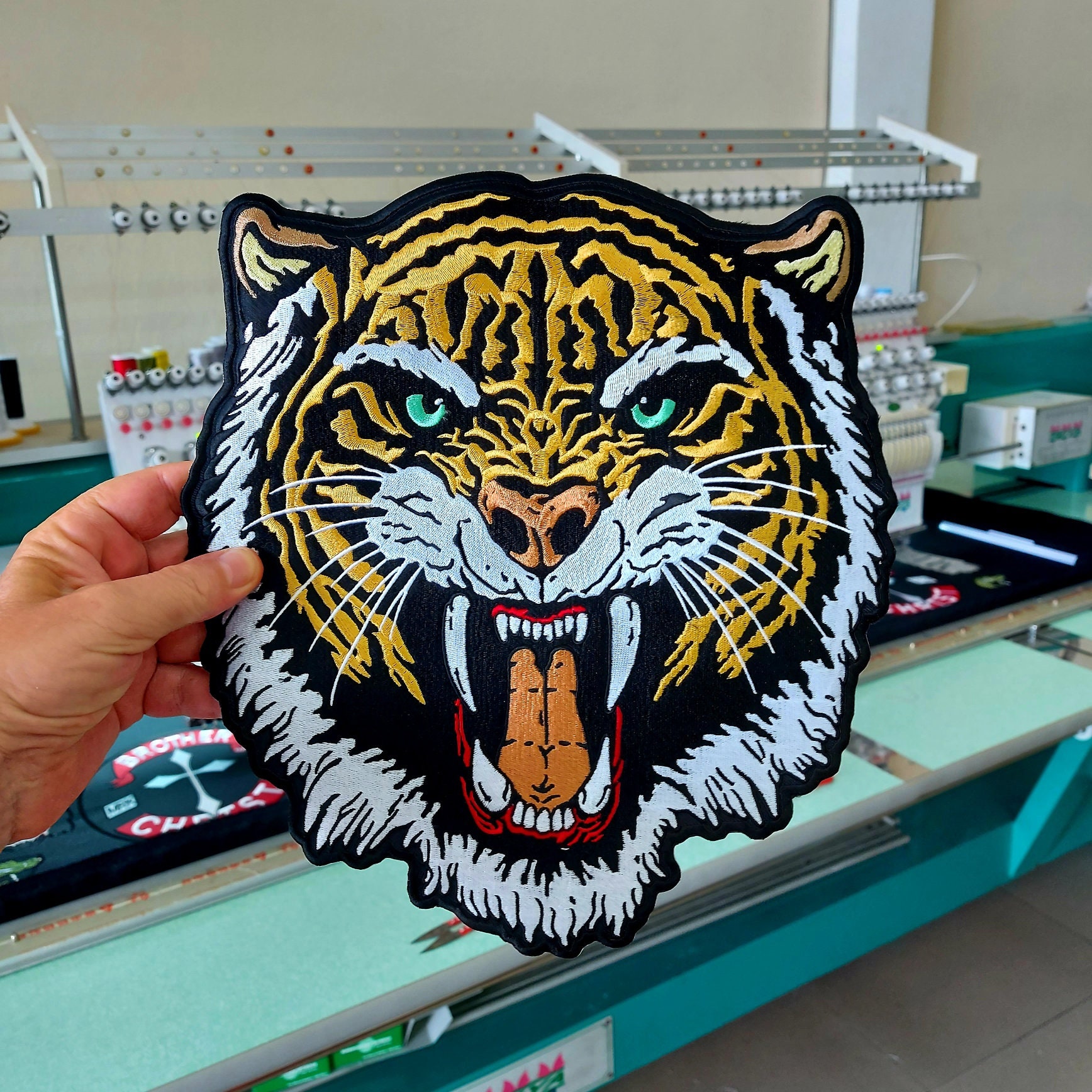 TIGER Large Back Patch for custom biker vest | Etsy