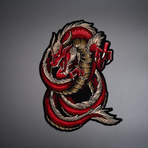 RED DRAGON Large Patch for Custom Vest - Etsy