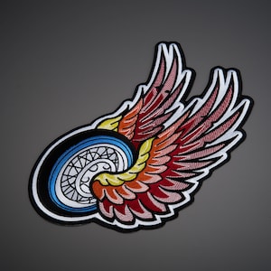 Flying Wheel Large Back Patch for Custom Biker Vest - Etsy