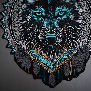 BLUE MOON WOLF Large Back Patch for Custom Biker Vest - Etsy