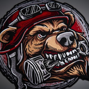 ENGINE BEAR Large Back Patch - Etsy