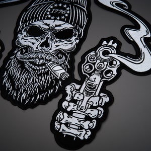 DOUBLE GUN Large Back Patch for Custom Biker Vest - Etsy