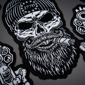 DOUBLE GUN Large Back Patch for Custom Biker Vest - Etsy