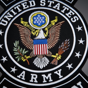 US ARMY Veteran Large Back Patch for Custom Vest - Etsy