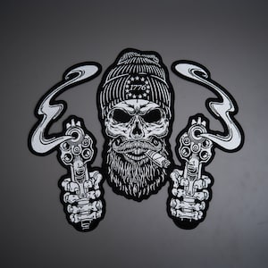 DOUBLE GUN Large Back Patch for Custom Biker Vest - Etsy