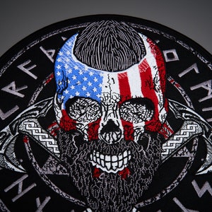 US VIKING Large Back Patch for Custom Biker Vest - Etsy