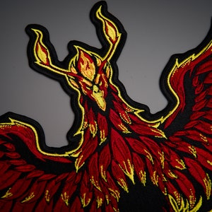 Phoenix Embroidered Back Patch Iron-on Applique, Cosplay Vest Clothing ...