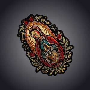 SACRED HEART VIRGIN Mary Patch for Clothing, Backpacks and More - Etsy