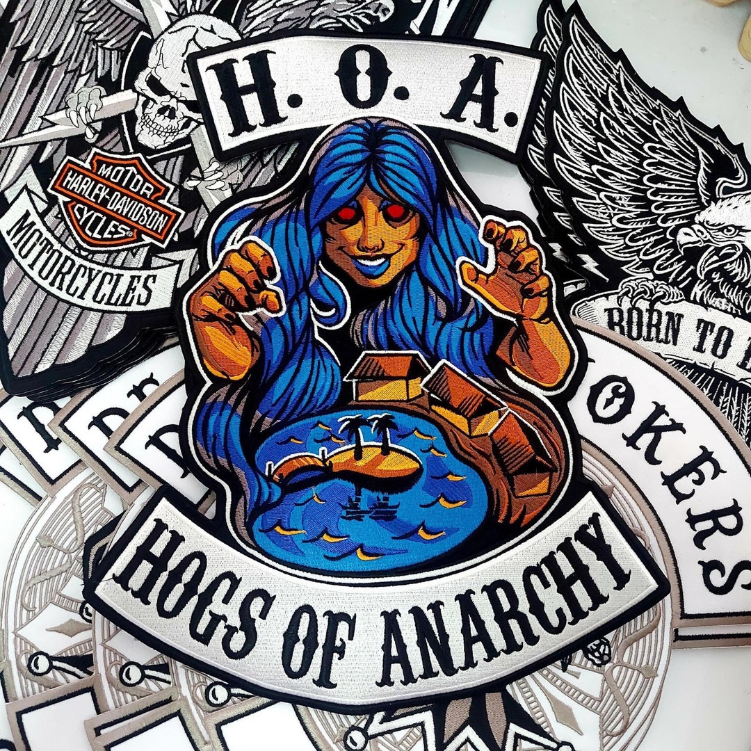 HOGS OF ANARCHY Large Back Patch Biker Vest - Etsy
