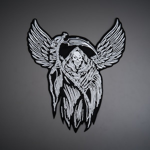 WINGS REAPER Large Back Patch for Custom Biker Vest - Etsy