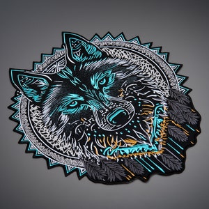 BLUE MOON WOLF Large Back Patch for Custom Biker Vest - Etsy