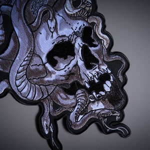 SNAKES SKULL Large Back Patch for Biker Vest - Etsy