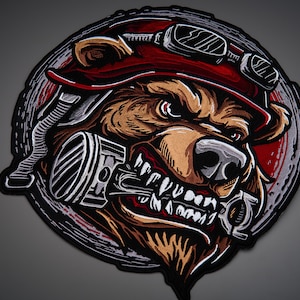 ENGINE BEAR Large Back Patch - Etsy