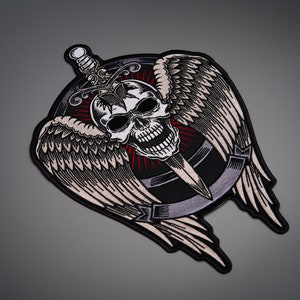 DARK SKULL WINGS Large Back Patch - Etsy