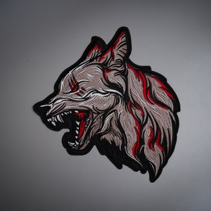 The Red Wolf Large Back Patch for Custom Biker Vest - Etsy
