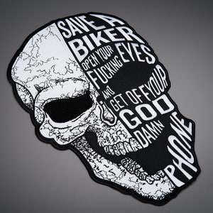 SAVE A BIKER Large Back Patch for Custom Biker Vest - Etsy