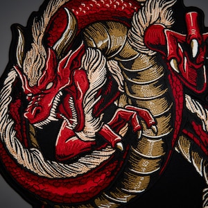 RED DRAGON Large Patch for Custom Vest - Etsy