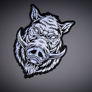 BOAR Large Back Patch for Custom Biker Vest - Etsy