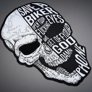 SAVE A BIKER Large Back Patch for Custom Biker Vest - Etsy