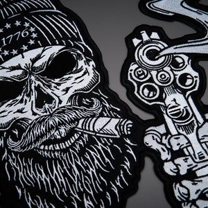 DOUBLE GUN Large Back Patch for Custom Biker Vest - Etsy