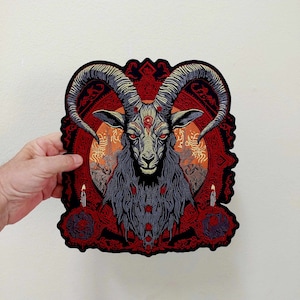 BAPHOMET GOAT Back Patch - Satanic Embroidered Patches - Gothic ...