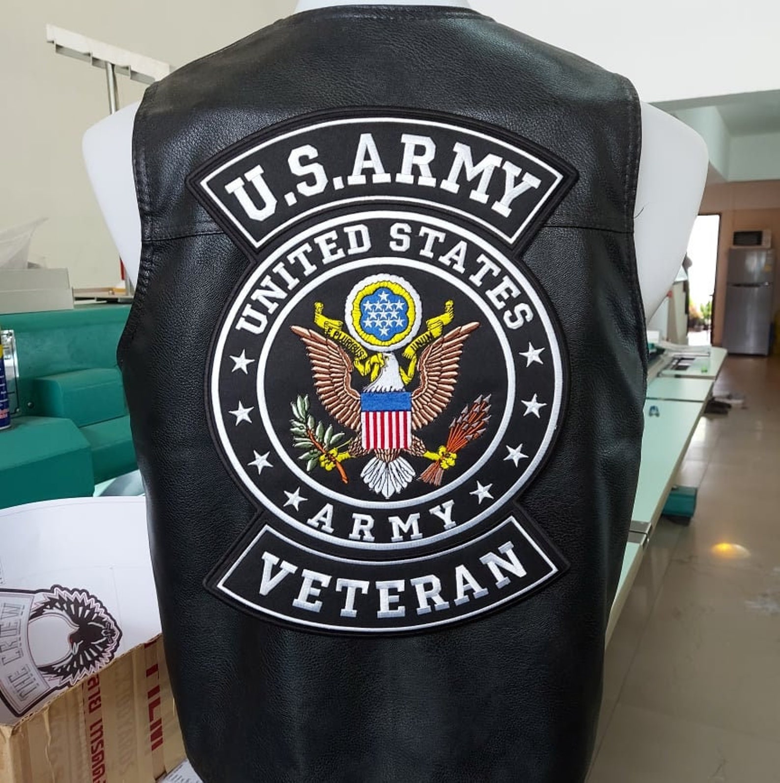 US ARMY Veteran Large Back Patch for Custom Vest - Etsy