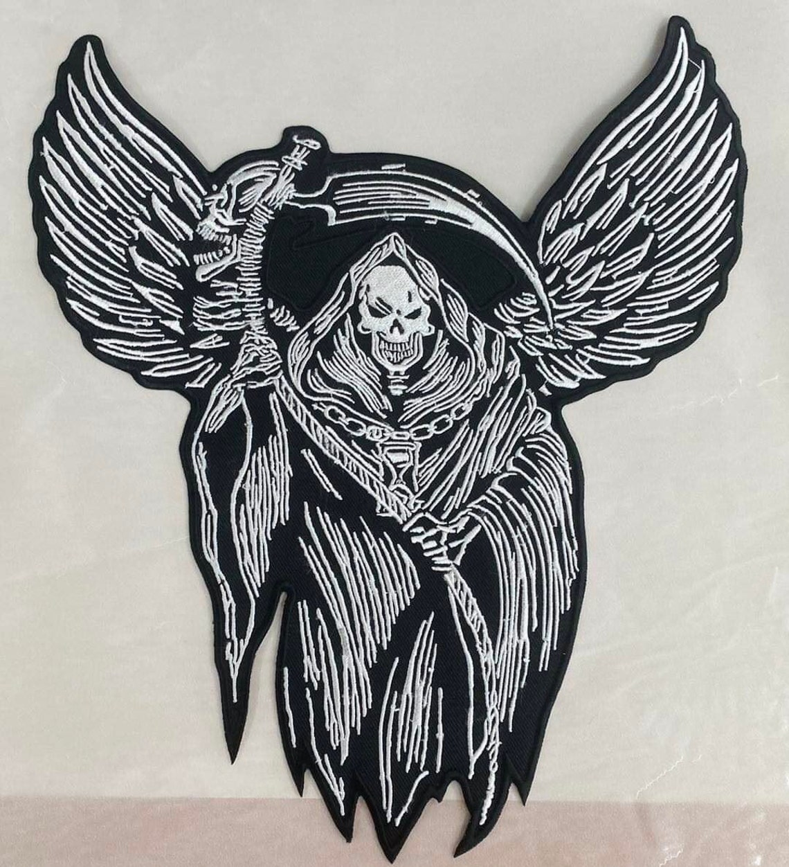 WINGS REAPER Large Back Patch for Custom Biker Vest - Etsy