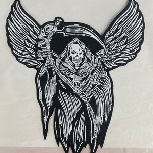 WINGS REAPER Large Back Patch for Custom Biker Vest - Etsy