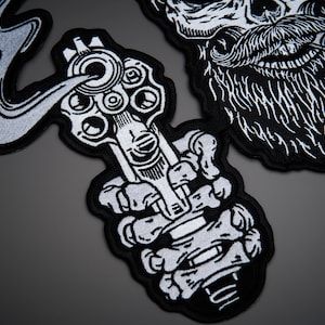DOUBLE GUN Large Back Patch for Custom Biker Vest - Etsy