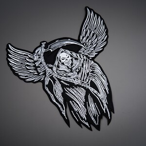WINGS REAPER Large Back Patch for Custom Biker Vest - Etsy