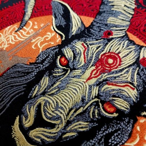 BAPHOMET GOAT Back Patch - Satanic Embroidered Patches - Gothic Clothing - Etsy