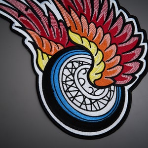 Flying Wheel Large Back Patch for Custom Biker Vest - Etsy