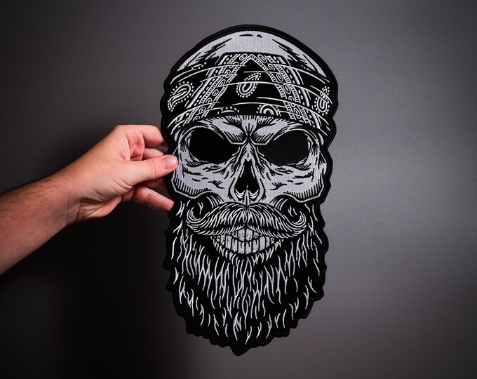 SKULL BANDANA Large Back Patch for Custom Biker Vest - Etsy